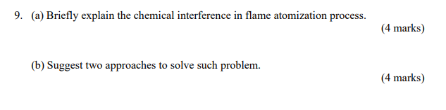 Solved 9. (a) Briefly explain the chemical interference in | Chegg.com