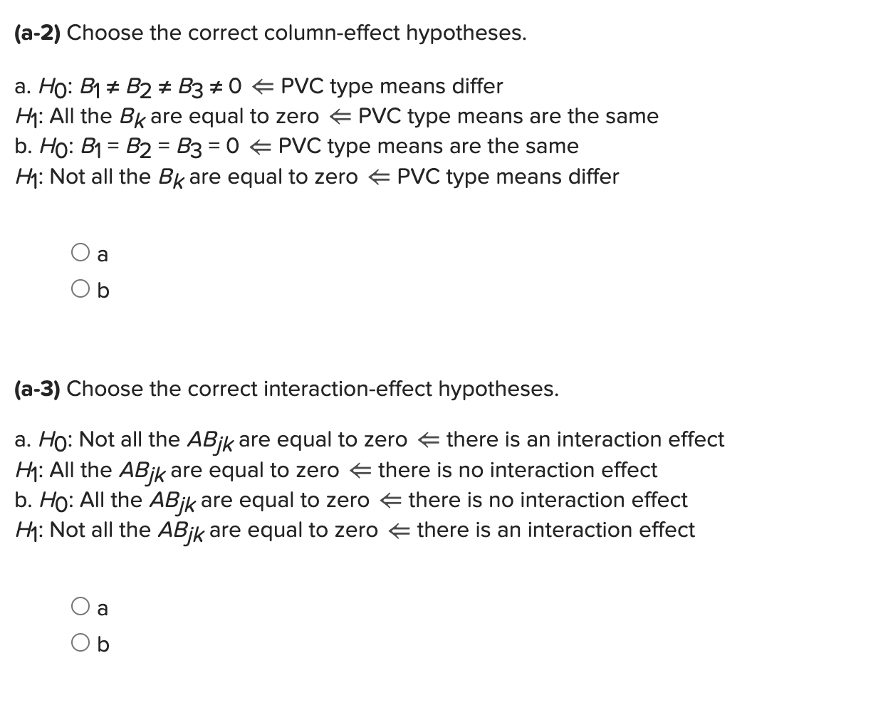 Solved Three samples of each of three types of PVC pipe of | Chegg.com