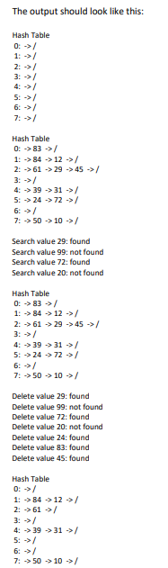 Solved Problem 2 [ 2 pt] Hash table implementation. Attached | Chegg.com