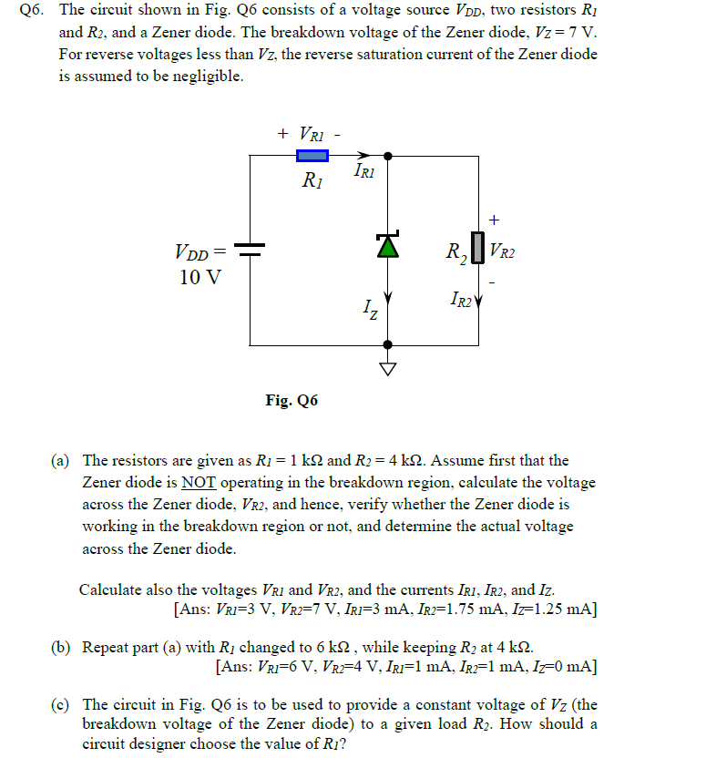Solved Q6. The circuit shown in Fig. Q6 consists of a | Chegg.com
