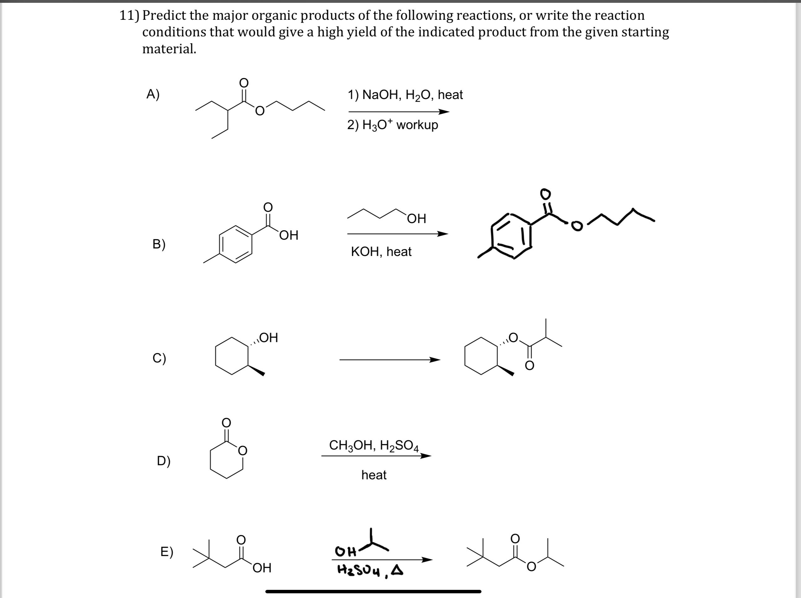 Solved Predict the major organic products of the following | Chegg.com