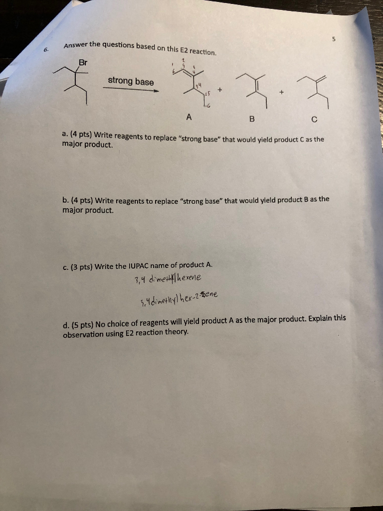 Solved answer the questions based on this E2 reaction. | Chegg.com