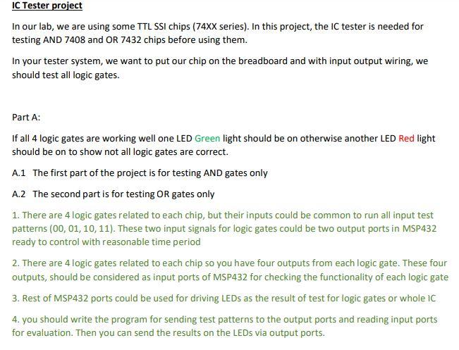 IC Tester project In our lab, we are using some TTL | Chegg.com