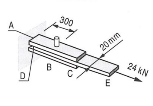 Solved A very stiff pins connects steel rod DE, which length | Chegg.com