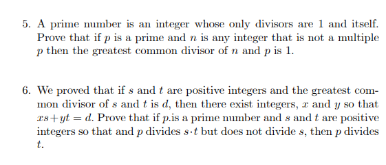 Solved 5 A Prime Number Is An Integer Whose Only Divisors 8802