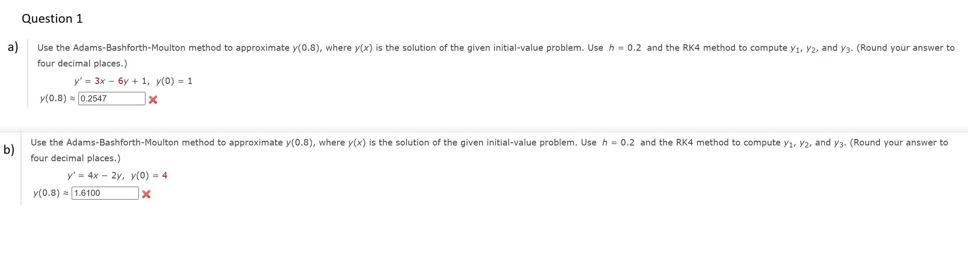 Solved Question 1 ﻿four decimal | Chegg.com
