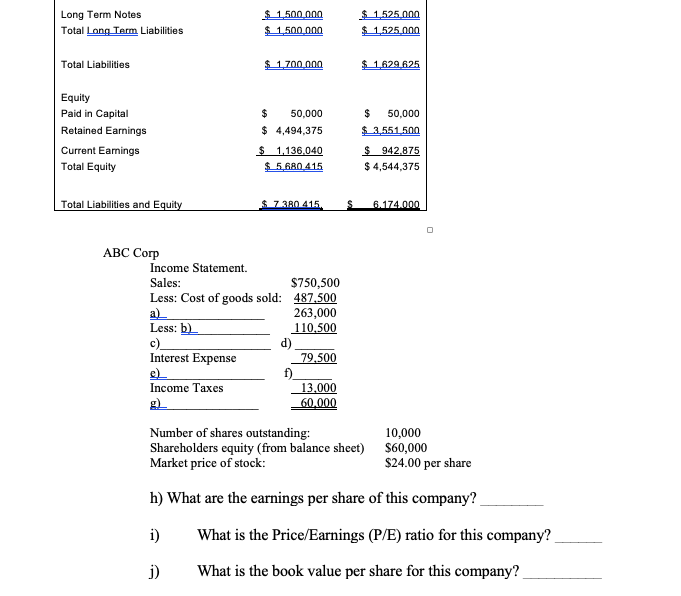 Solved B) Determine Earnings Per Share (number of shares | Chegg.com