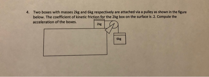 Solved Two boxes with masses 2kg and 6kg respectively are | Chegg.com