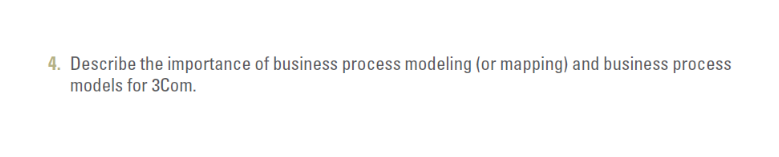 Solved 4. Describe the importance of business process | Chegg.com