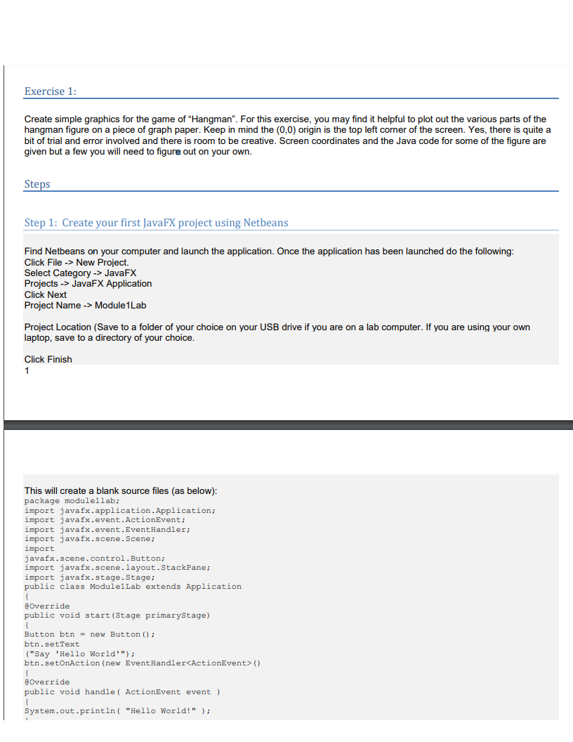 java code please and thank you. step one and two are | Chegg.com
