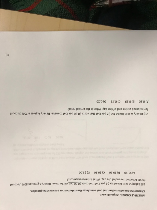 Solved MULTIPLE CHOICE. 20 points each Choose the one | Chegg.com