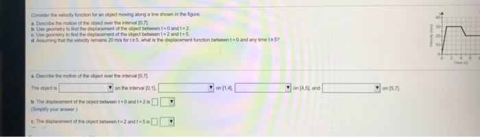 Solved Consider the velocity function for an object moving | Chegg.com