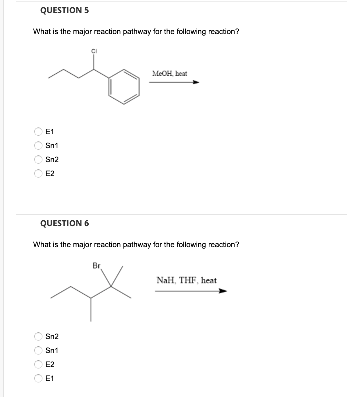 Solved What is the major reaction pathway for the following | Chegg.com