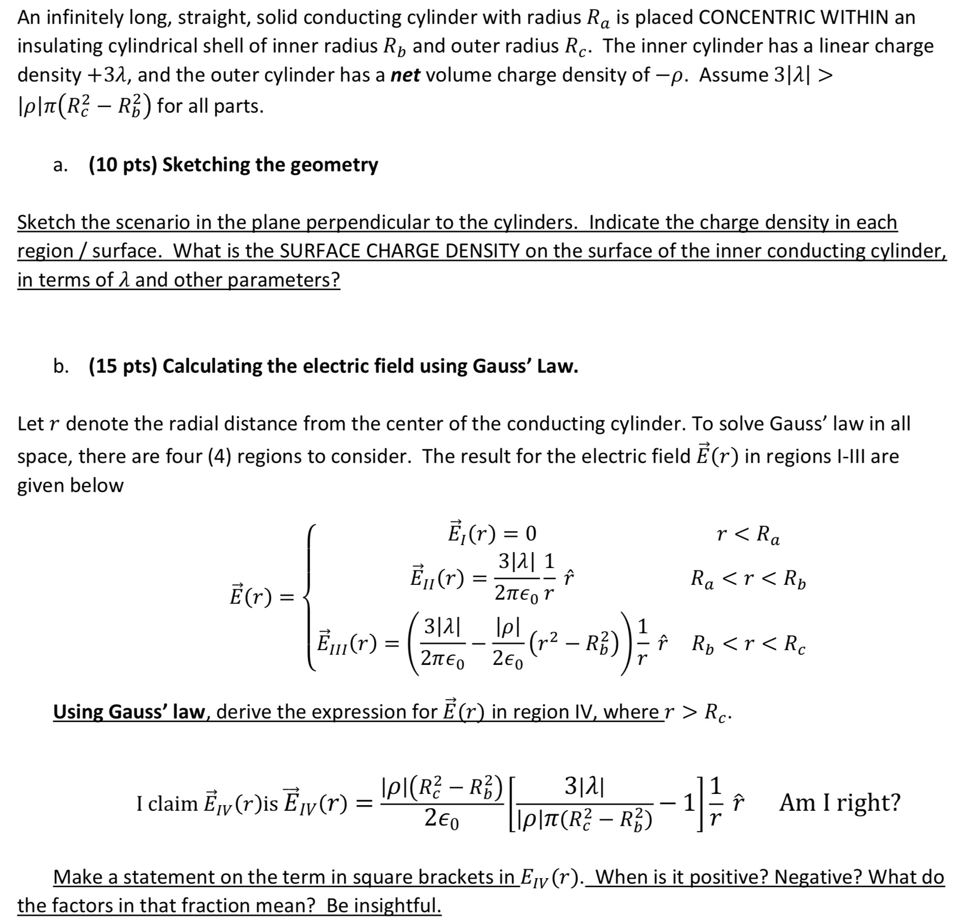 Solved An infinitely long, straight, solid conducting | Chegg.com