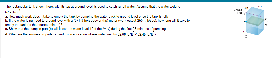 Solved The rectangular tank shown here, with its top at | Chegg.com