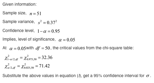 A 100 (1-α) % confidence interval on σ is, χα12,n-1 | Chegg.com