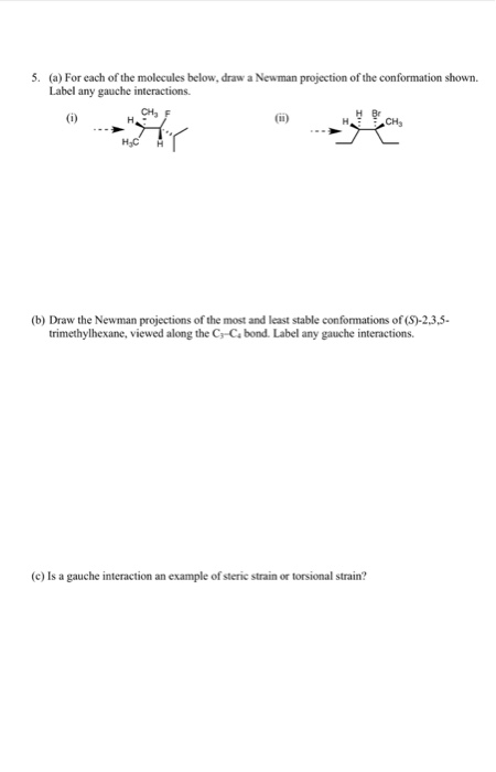 Solved For each of the molecules below, draw a Newman | Chegg.com