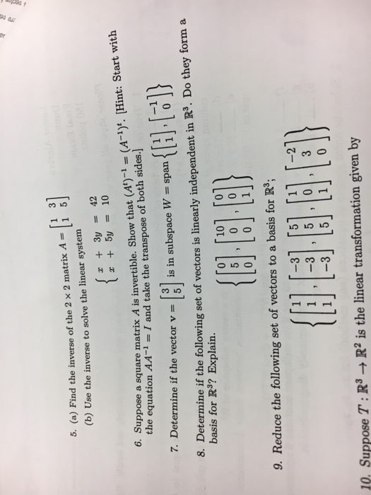 Solved (a) Find the inverse of the 2 times 2 matrix A = [1 1 | Chegg.com