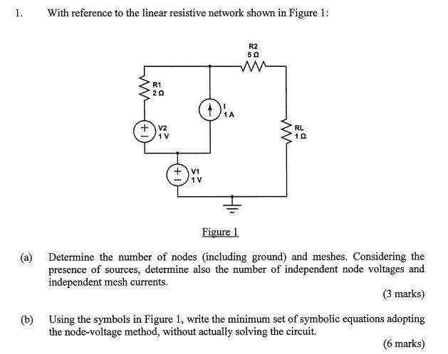 Solved With reference to the linear resistive network shown | Chegg.com