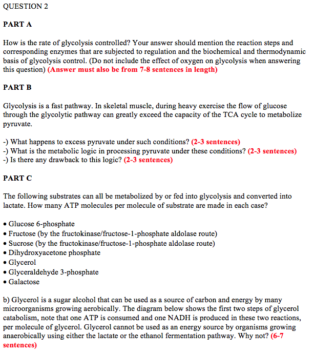 Solved QUESTION 2 PART A How is the rate of glycolysis | Chegg.com