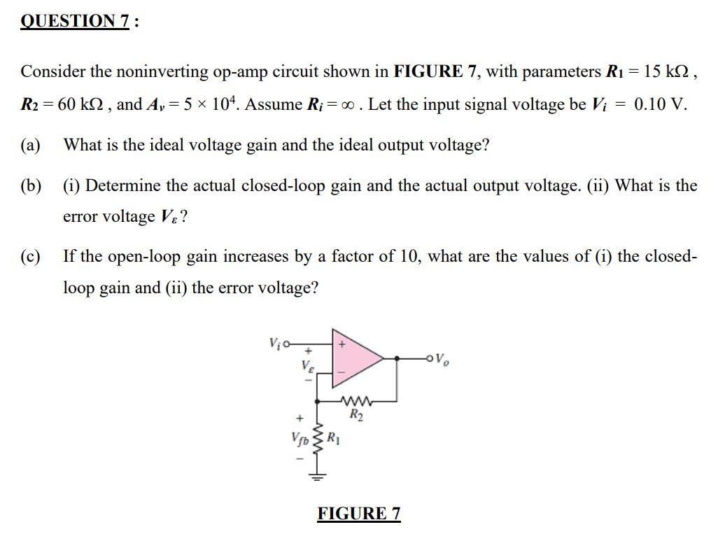 Solved Consider the noninverting op-amp circuit shown in | Chegg.com