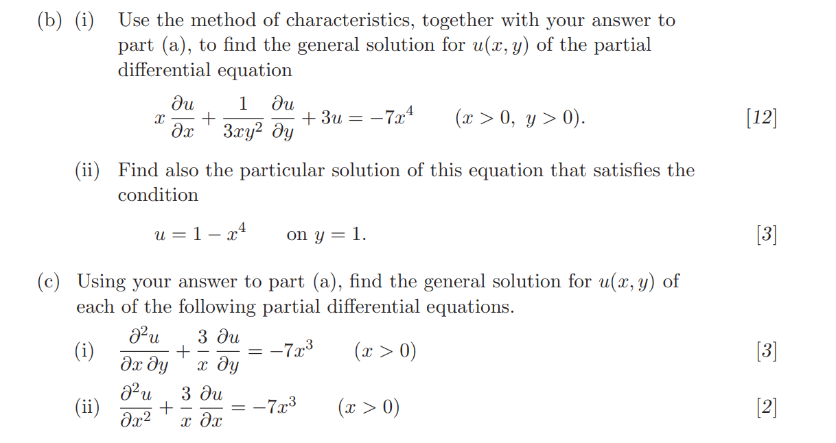 (b) (1) Use the method of characteristics, together | Chegg.com