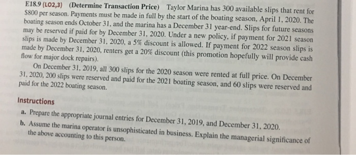 Solved E18.9 (LO2,3) (Determine Transaction Price) Taylor | Chegg.com