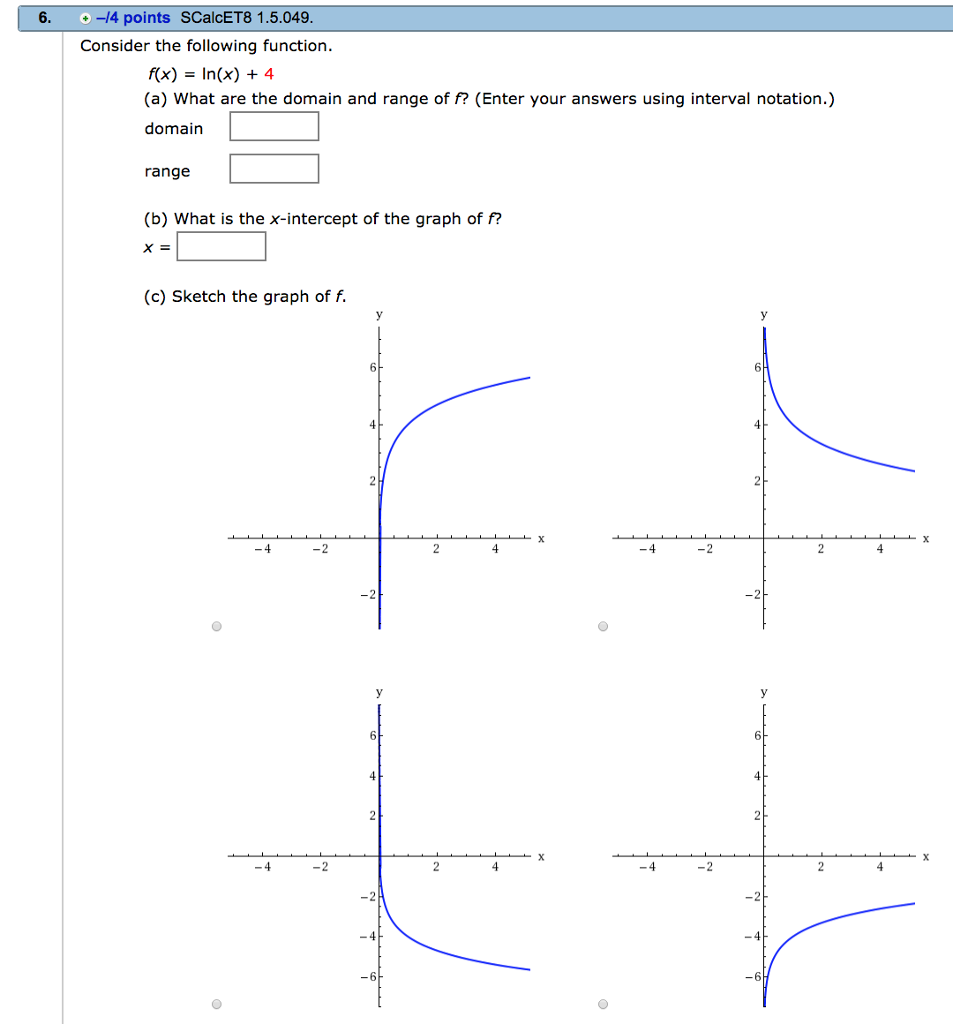 Solved 6. -14 points SCalcET8 1.5.049 Consider the following | Chegg.com Solved 6. -14 points SCalcET8 1.5.049 Consider the following | Chegg.com