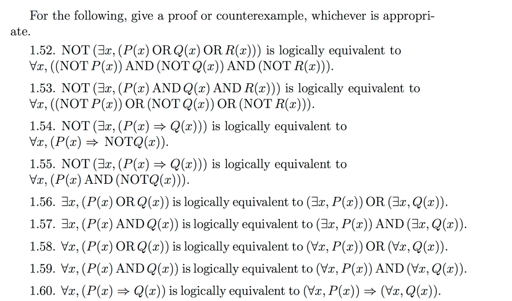 Solved For The Following Give A Proof Or Counterexample