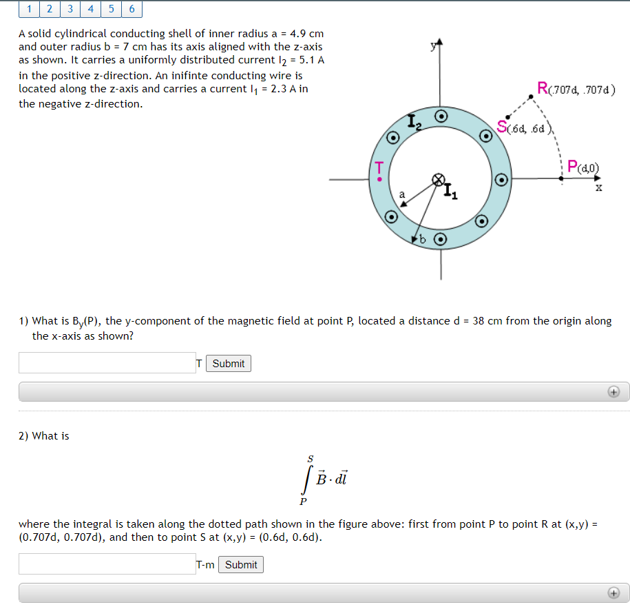 Solved 1 2 3 4 5 6 A solid cylindrical conducting shell of | Chegg.com