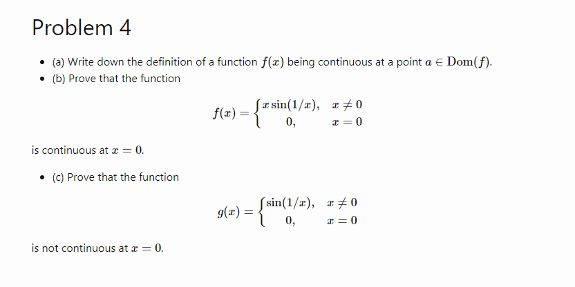 Solved - (a) Write down the definition of a function f(x) | Chegg.com