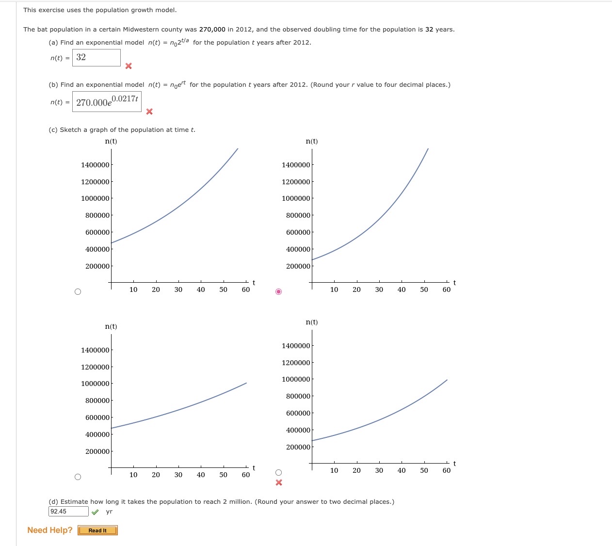 Solved This Exercise Uses The Population Growth Model The 2885