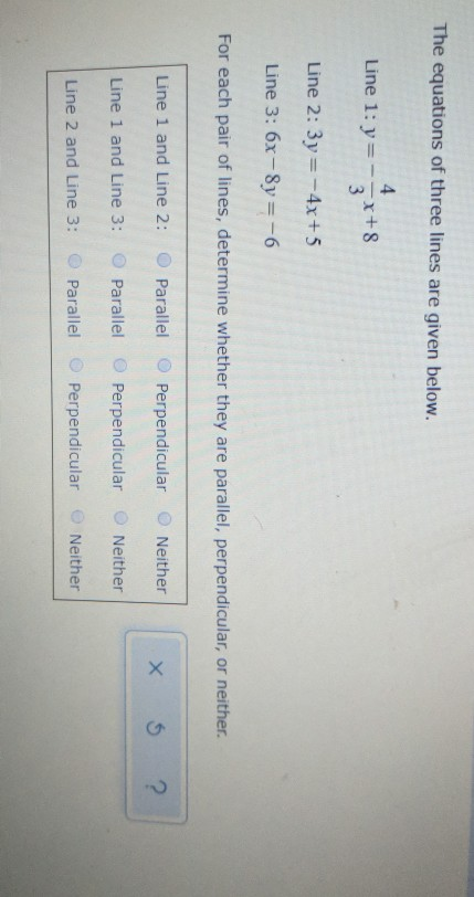 Solved The equations of three lines are given below. Line 1: | Chegg.com
