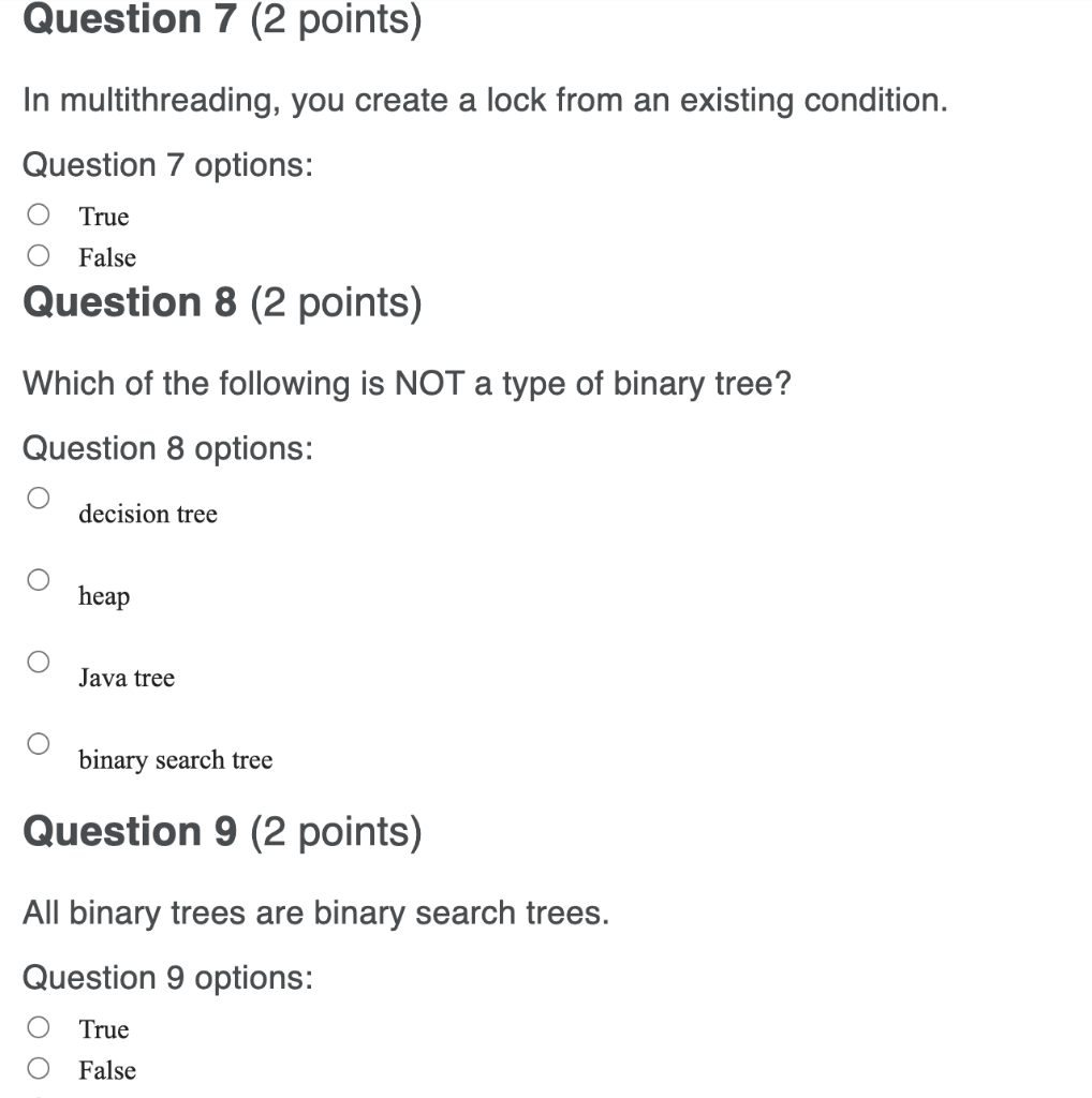 Solved Question 7 2 Points In Multithreading You Create A 
