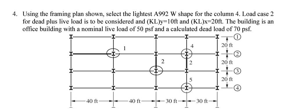 Solved 4. Using the framing plan shown, select the lightest | Chegg.com