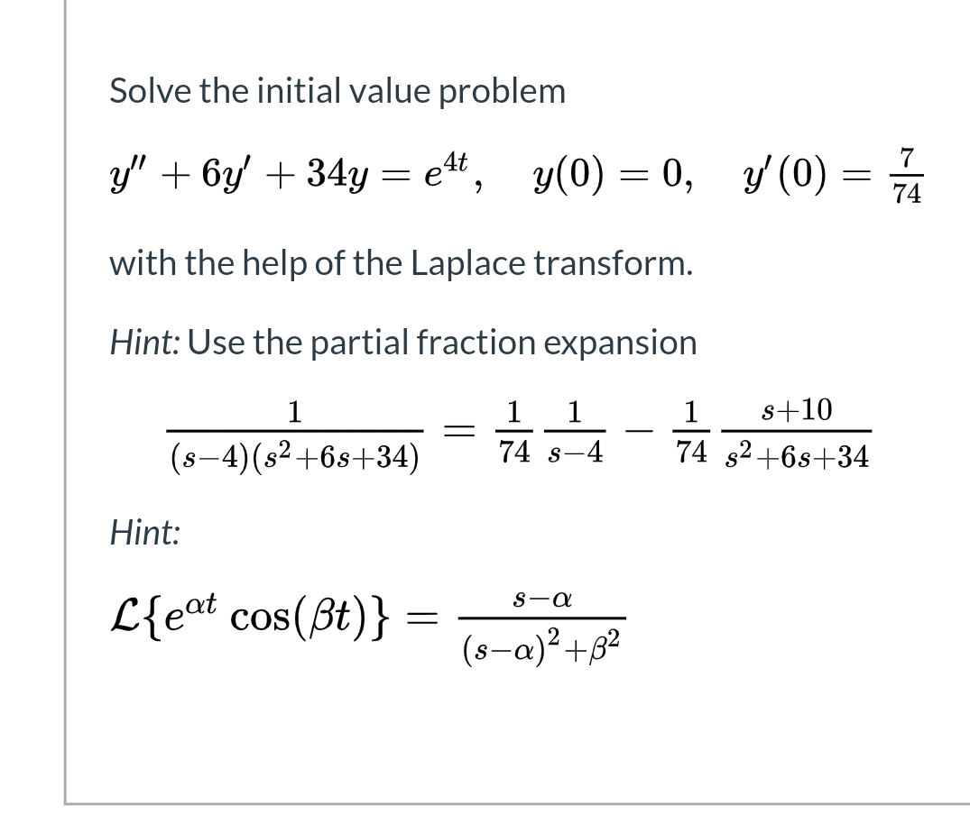 Solved Solve this initial value problem with the help of the | Chegg.com