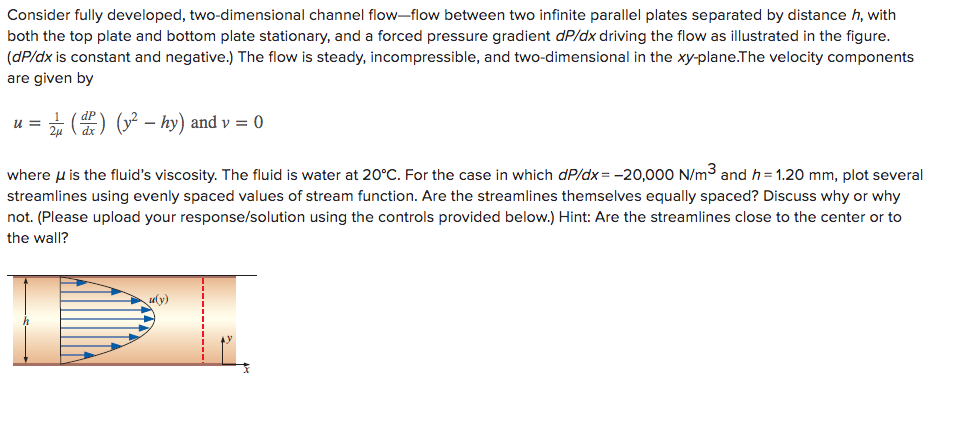Solved Consider fully developed, two-dimensional channel | Chegg.com Solved Consider fully developed, two-dimensional channel | Chegg.com