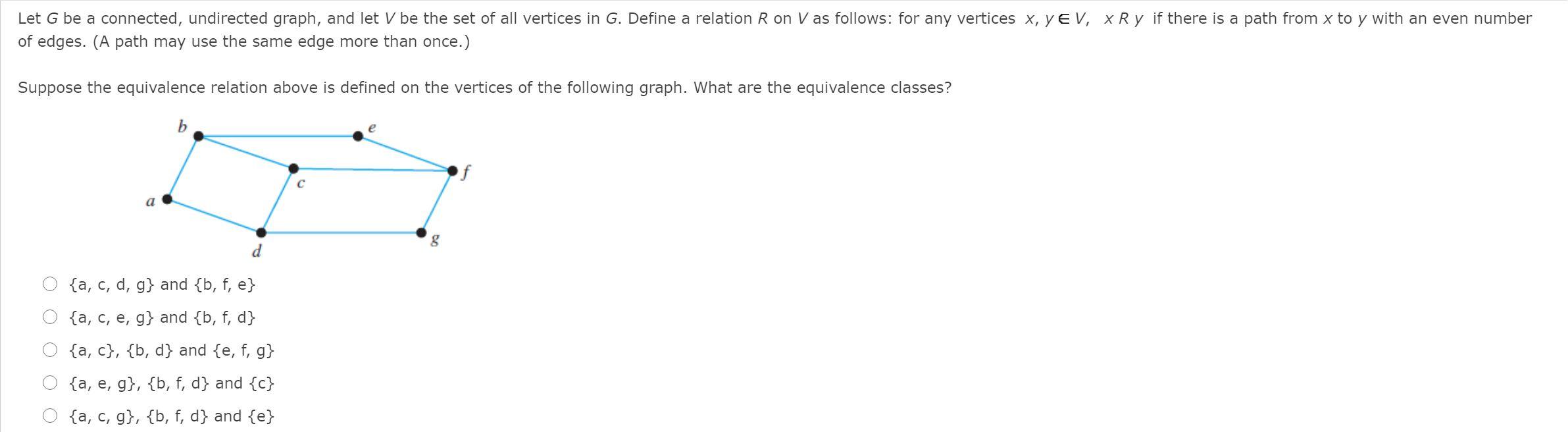 Solved Let G be a connected, undirected graph, and let V be | Chegg.com Solved Let G be a connected, undirected graph, and let V be | Chegg.com