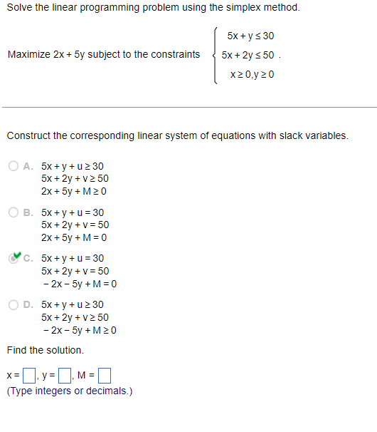Solved Solve the linear programming problem using the | Chegg.com