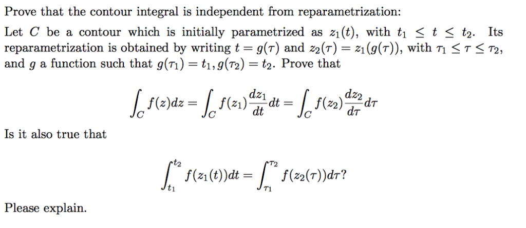 Solved Prove that the contour integral is independent from | Chegg.com
