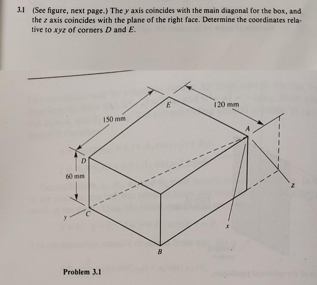 Solved 3.1 (See figure, next page.) The y axis coincides | Chegg.com