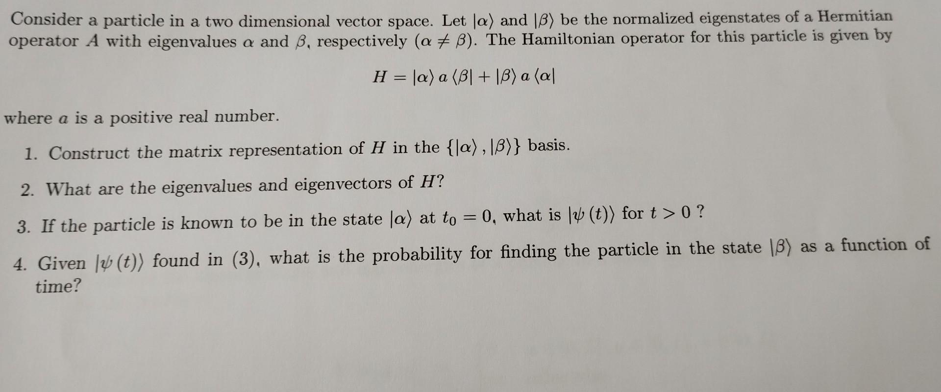 Solved Consider a particle in a two dimensional vector | Chegg.com