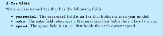 Solved 2. Car Class Write a class named Car that has the | Chegg.com