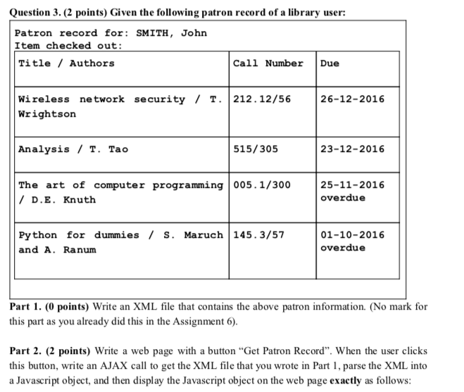 Question 1 1 Point Write An Xml File That Contains