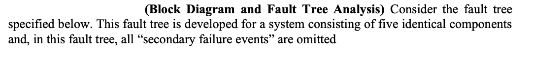 (Block Diagram and Fault Tree Analysis) Consider the | Chegg.com