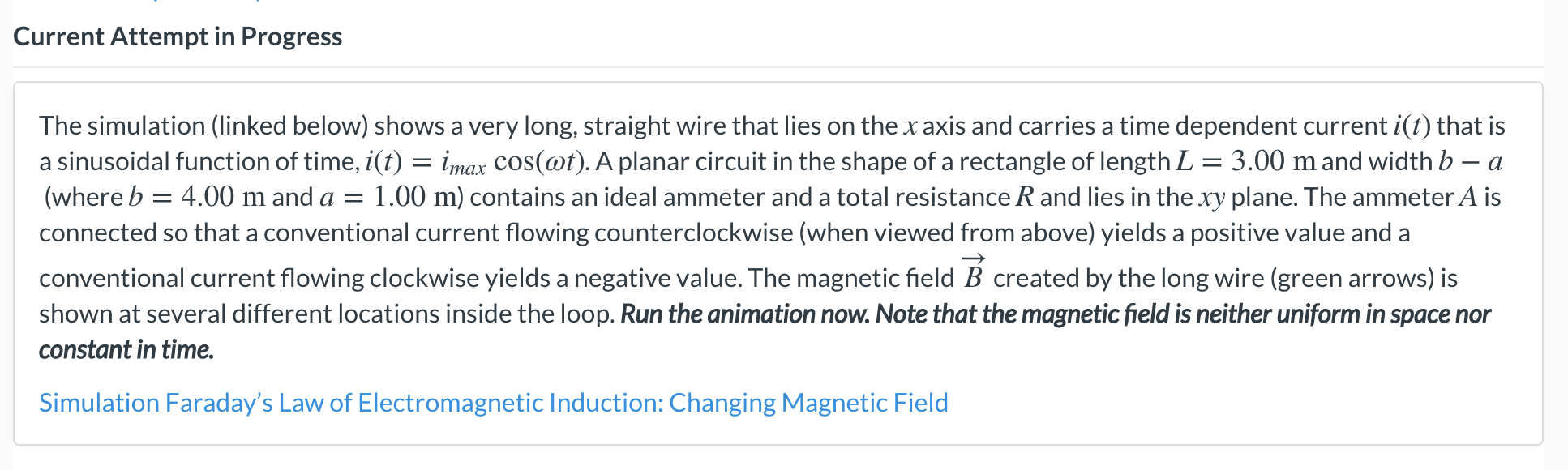 Solved Current Attempt in Progress The simulation (linked | Chegg.com