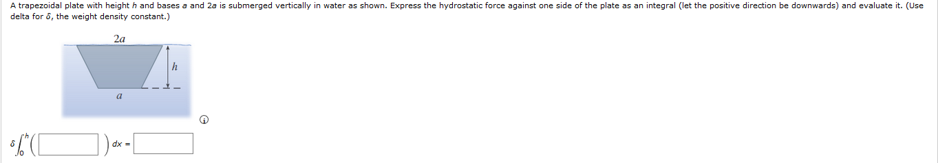 Solved A trapezoidal plate with height h and bases a and 2a | Chegg.com
