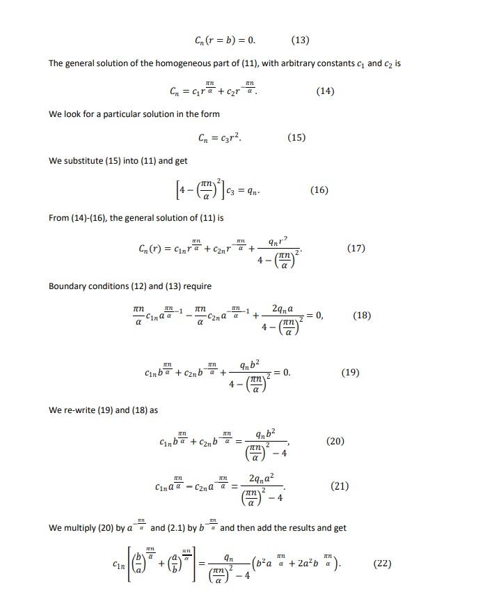 Solved After you transform the boundary condition at r=b, | Chegg.com