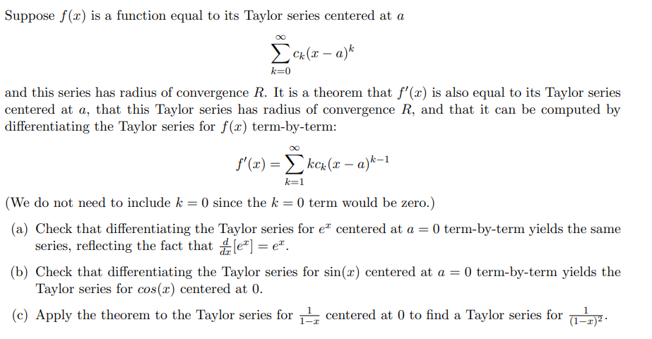 Solved Suppose \\( f(x) \\) is a function equal to its | Chegg.com