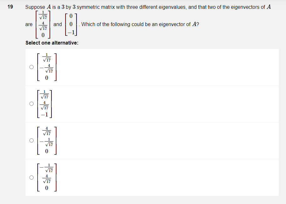 Solved Suppose A is a 3 by 3 symmetric matrix with three | Chegg.com